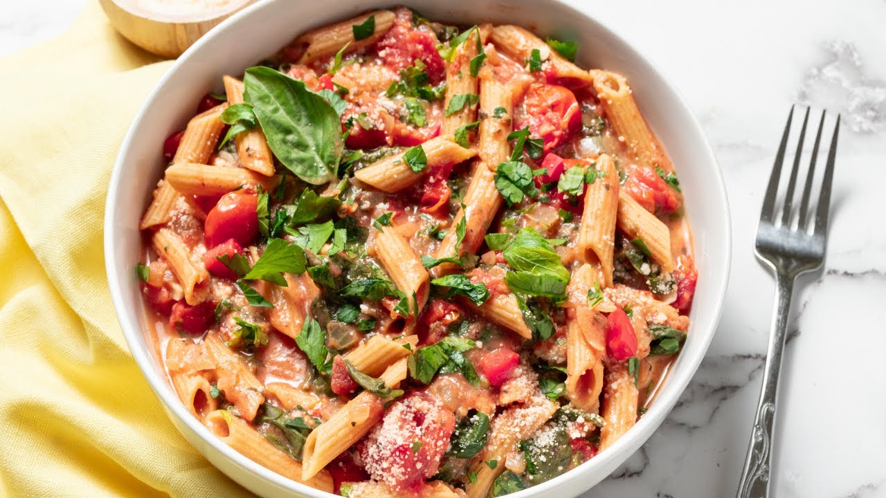 EASY TOFU TOMATO PASTA RECIPE (VEGAN, WFPB) - Simple Veganizer